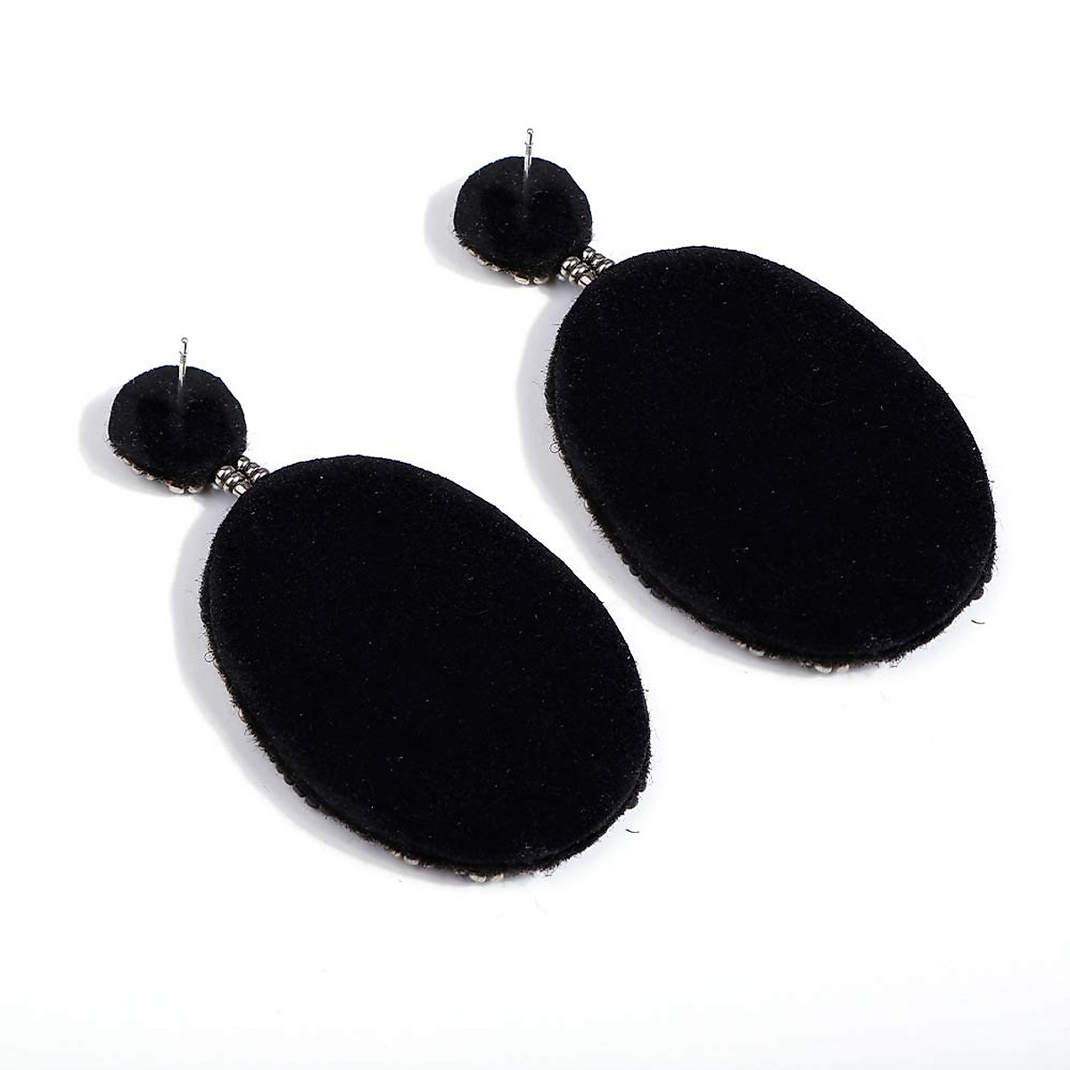 Women's Boho Handmade Beaded Drop Dangle Earrings Oval Leopard Bohemian Statement Jewelry (Gold)