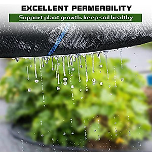 XLX TURF 5.3oz Garden Weed Barrier Heavy Duty Landscape Fabric 3 FT x 50 FT, Thick Woven Weed Block Control, Black Mulch for Ground Cover Geotextile Fabric