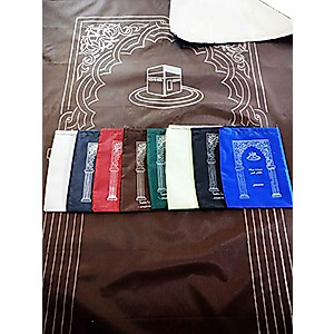 Set 8 Pockets Prayer Rug Mat Travel Portable Gift Outdoor Musallah Pads Carpet Outing Picnic Salah
