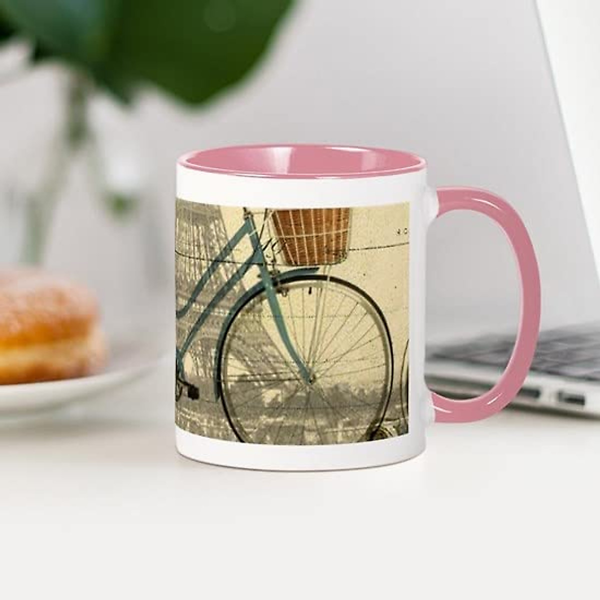 CafePress Eiffel Tower Paris Bike Mugs Ceramic Coffee Mug, Tea Cup 11 oz