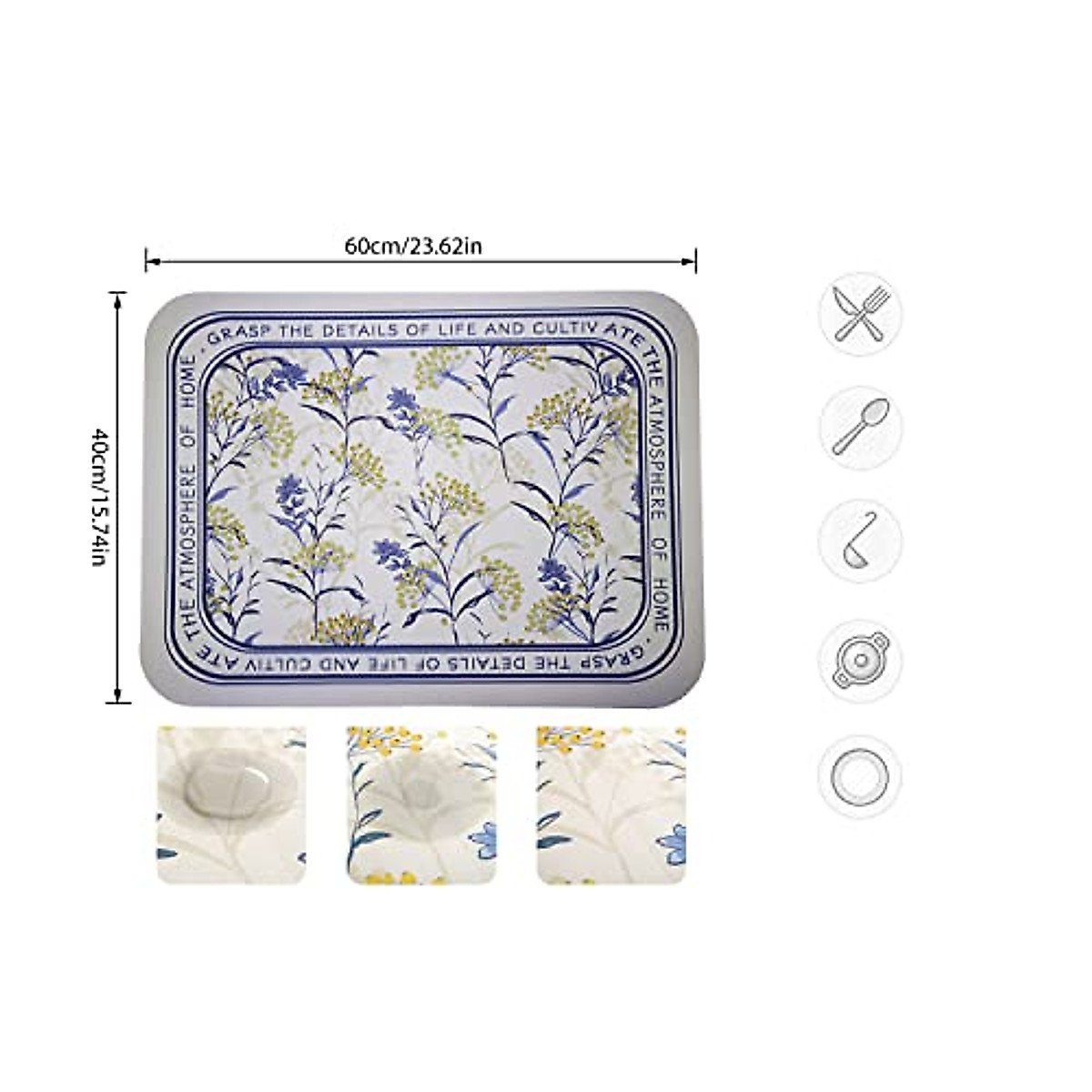 Coffee Bar Accessories Fit Under Coffee Maker Coffee Machine Coffee Pot Espresso Machine Dish Rack 16" x 24"-Coffee Mat Hide Stain Rubber Backed Absorbent Dish Drying Mat for Kitchen Counter