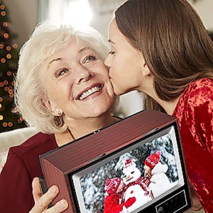 Weewooday Retro TV Amplifier 3D Mobile Phone Screen Magnifier Portable Retro TV Phone Holder Mini TV Cell Phone Holder Foldable Holder Stand for Most Smartphone Movie Video