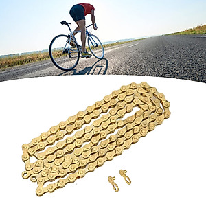 Bike Chain Kit Gold High Carbon Steel 8 Speed Mountain Road Bicycle Multi-Function Bike Mechanic Repair Kit 1/2in x 3/32in 116 Sections