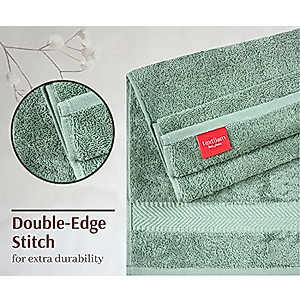 TEXTILOM Turkish Hand Towels for Bathroom – Hotel and Spa Quality & Soft & Absorbent & Quick Dry Bathroom Hand Towels – 100% Cotton Turkish Hand Towel Set of 4 (16 x 28 inches) - Green