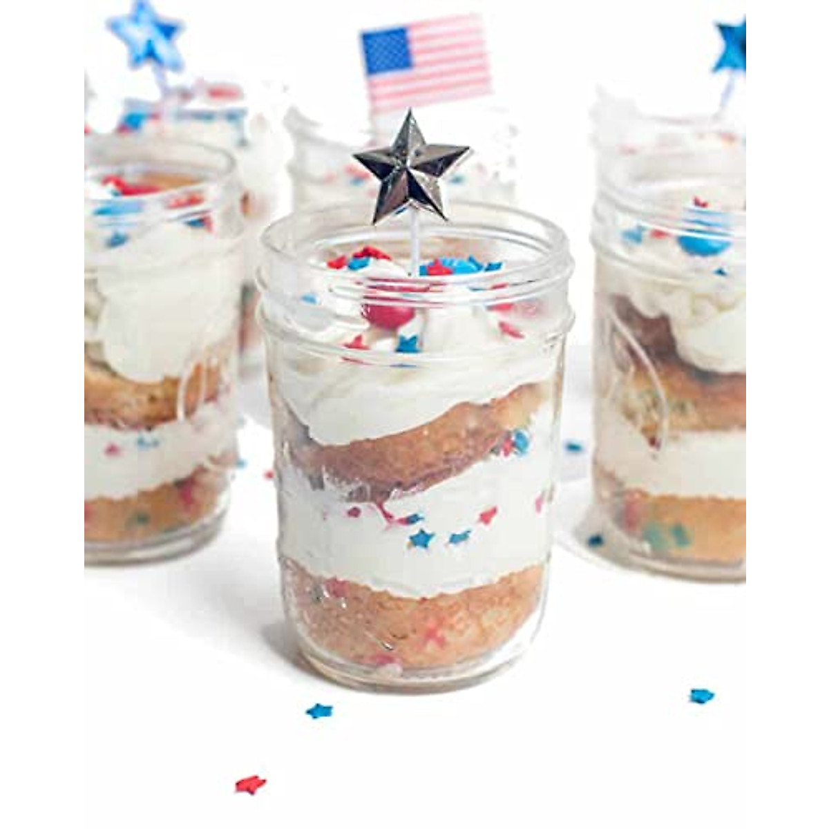 Pillsbury Funfetti 4th of July Bundle, 1 of each: Stars & Stripes Cake Mix and Vanilla Frosting with Candy Bits with By The Cup Frosting Spreader