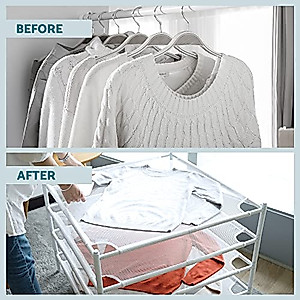 STORAGE MANIAC Sweater Drying Rack, Mesh Clothes Drying Rack, Stackable Laundry Drying Rack, Lay Flat Dryer for Delicates, Portable Dry Rack for Indoor or Outdoor, White, 4-Pack