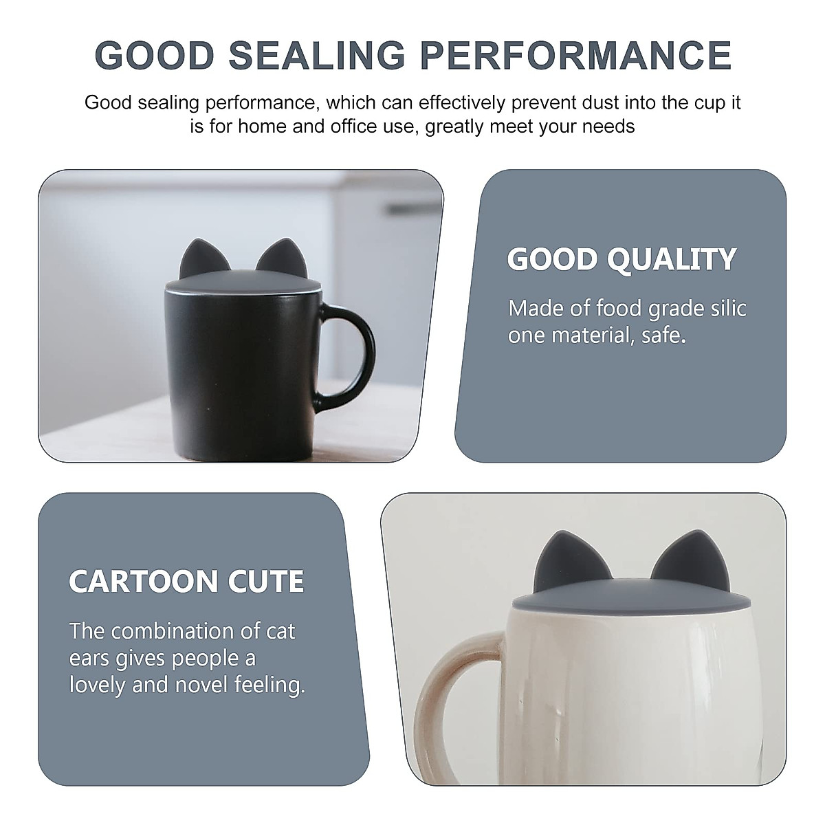 3pcs Cup Lid Silicone Lids for Cups Coffee Mug Lid Glass Coffee Tumbler Silicone Mug Cover Cup Seal Lid Glass Tea Cups Leak-proof Bottle Lid Wide Mouth Suction Bowl