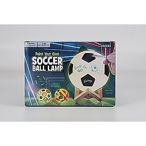 LAOESE Paint Your Own Soccer Ball Lamp Kit, DIY 3D Night Light with Soccer Stickers & Wooden Stand, Art Supplies Creativity Arts & Crafts Kit for Kids, Birthday Gifts for Boys
