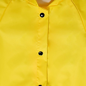 Yiluweinir Age 3-12T Boys Yellow Rain Jacket Kids Hooded Button Down Jacket Raincoat Girls Outdoor Rainwear M