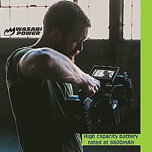 Wasabi Power V Mount/V Lock Battery (95Wh, 14.4V, 6600mAh) Rechargeable Li-ion Battery for Broadcast Video Camcorder, Compatible with Sony HDCAM, XDCAM, Digital Cinema Cameras and Other Camcorders