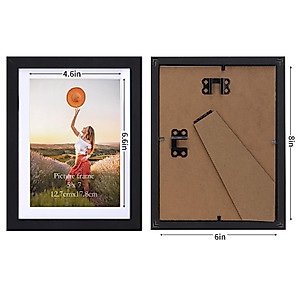 Lyeasw 5x7 Picture Frame Black Set of 15, Display Pictures 6x8 without Mat or 5x7 with Mat, Multi Photo Frames for Wall or Tabletop