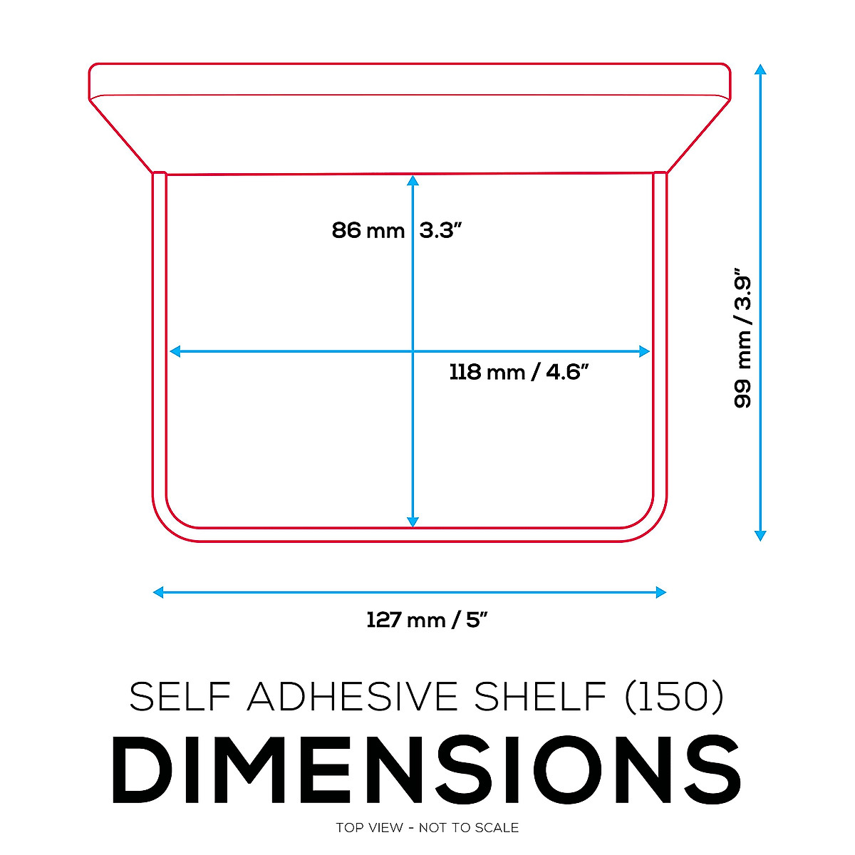 BRAINWAVZ [EOL] Universal Floating Shelf Mount for Security Cameras Baby Monitors Speakers Plants Toys & More Screwless Holder Strong Adhesive Easy to Install, 4.6” x 3.3 (SHELF150) (Black) [EOL]