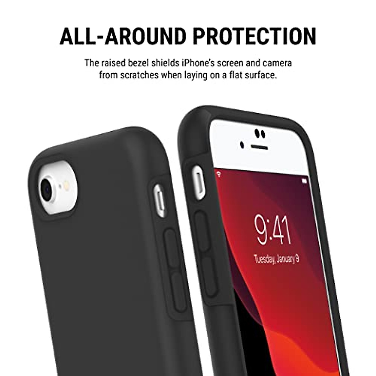 Incipio iPhone 7 Case, Hard Shell Dual Layer DualPro Case for iPhone 7-Black/Black