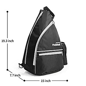 Mangrove Pickleball Bag, Men's & Women's Pickleball Backpack, Adjustable Sling Bag with Fence Hook/Upgraded Capacity/Safety Pocket/Water Bottle Holder - 2020 Design Pickle Ball Paddle Bag (Black)