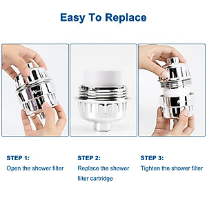 NearMoon 15 - Stage Replacement Cartridge Universal High Output Shower Filter with VC, Reduce Hard Water, Heavy Metal Impurity, Improve Skin & Hair, Fit Any Similar Shower Filter (1 pack)