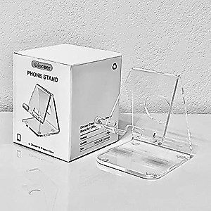 DesignComfort Acrylic Cell Phone Stand , Acrylic Phone Stand for Desk,Clear Phone Stand, Dock, Cradle, Compatible with Phone 13 Pro Max Mini 11 Xr 8 SE, Android Smartphone, Pad,Desk Accessories