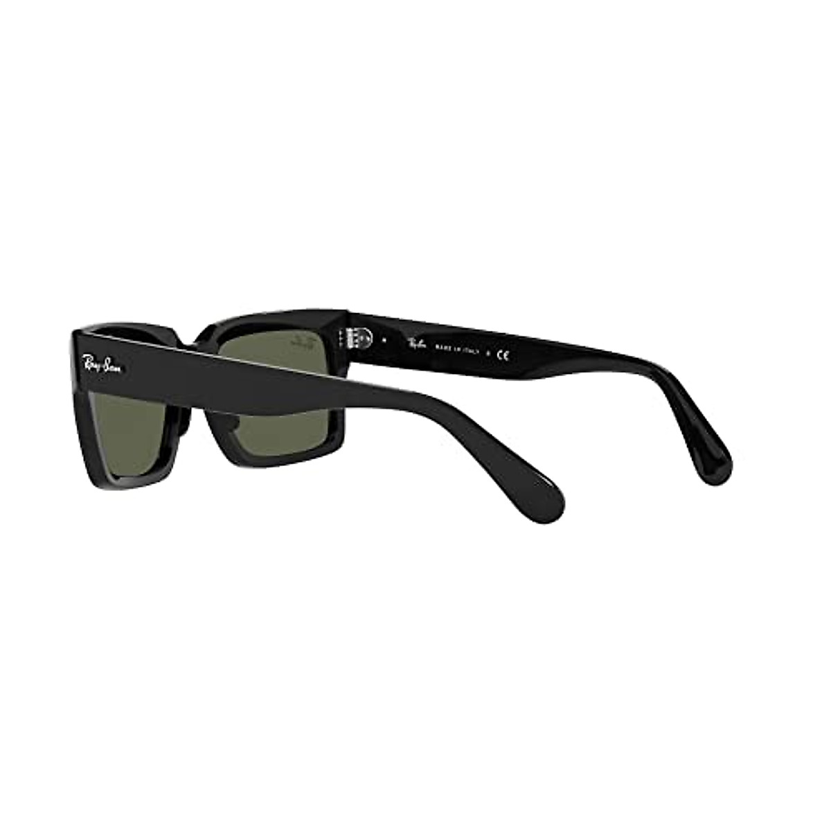 Ray-Ban RB2191 Inverness Rectangular Sunglasses, Black/Green, 54 mm