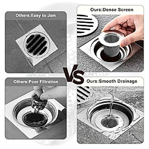 3 Pack Sink Drain Strainer - Stainless Steel Bathtub Shower Drain Hair Stopper Strainer for Shower Bathroom Kitchen Sink Prevent Clogging, with Handle (1.97"& 2.17"& 2.56")