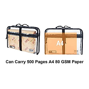 Rough Enough Clear Document Bag Plastic File Folder Pouch Organizer Art Portfolio Case Small for A4 Paper Notebook School Supplies for Teachers