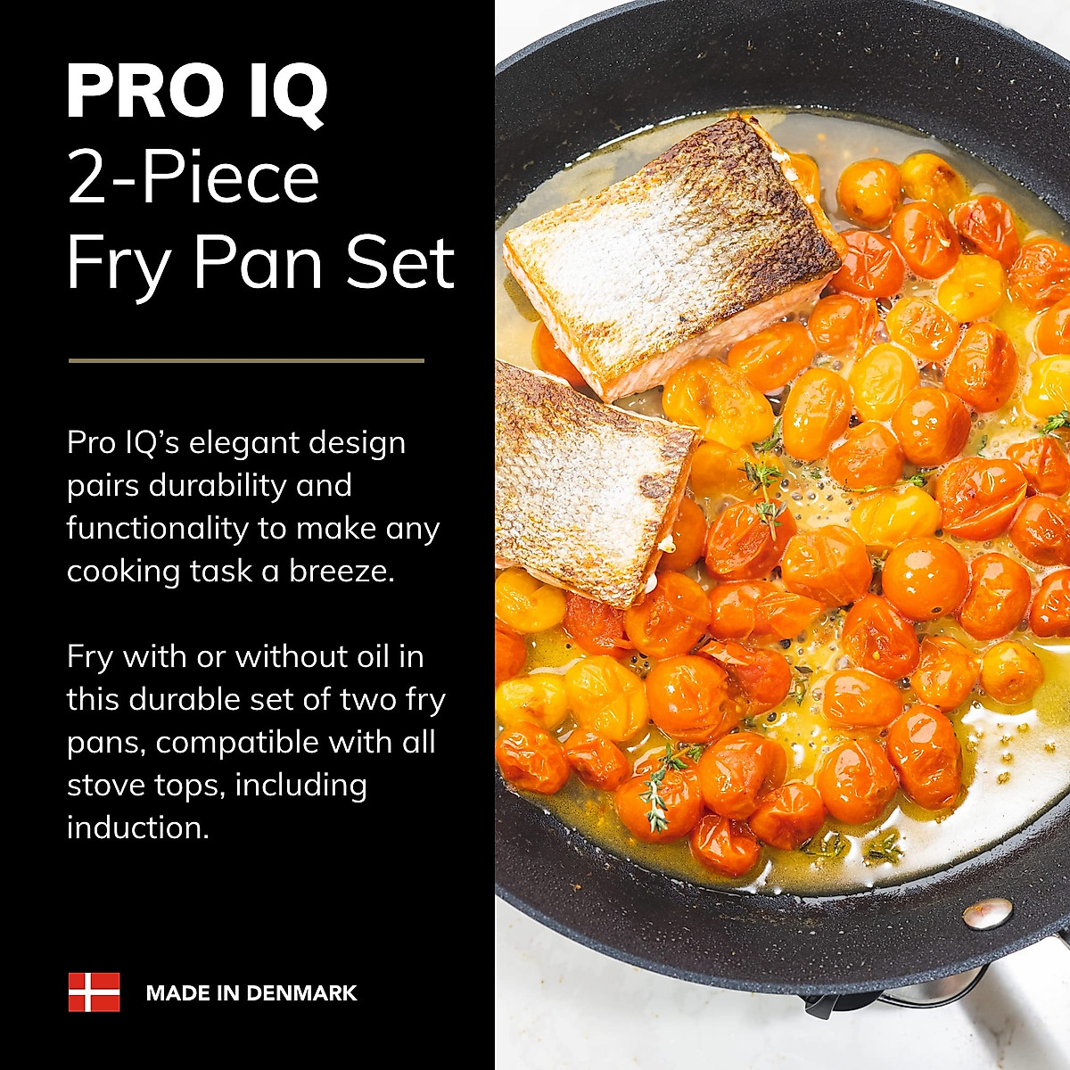 Scanpan Pro IQ 2-Piece Fry Pan Set - Includes 9.5” & 11” Fry Pans - Easy-to-Use Nonstick Cookware - Dishwasher, Metal Utensil & Oven Safe - Made by Hand in Denmark