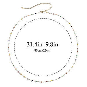 Cosydays Sexy Waist Chain Gold Colorful Beads Body Chain Beaded Belly chain Beach Bikini Chains Summer Body Chain Jewelry for Women and Girls