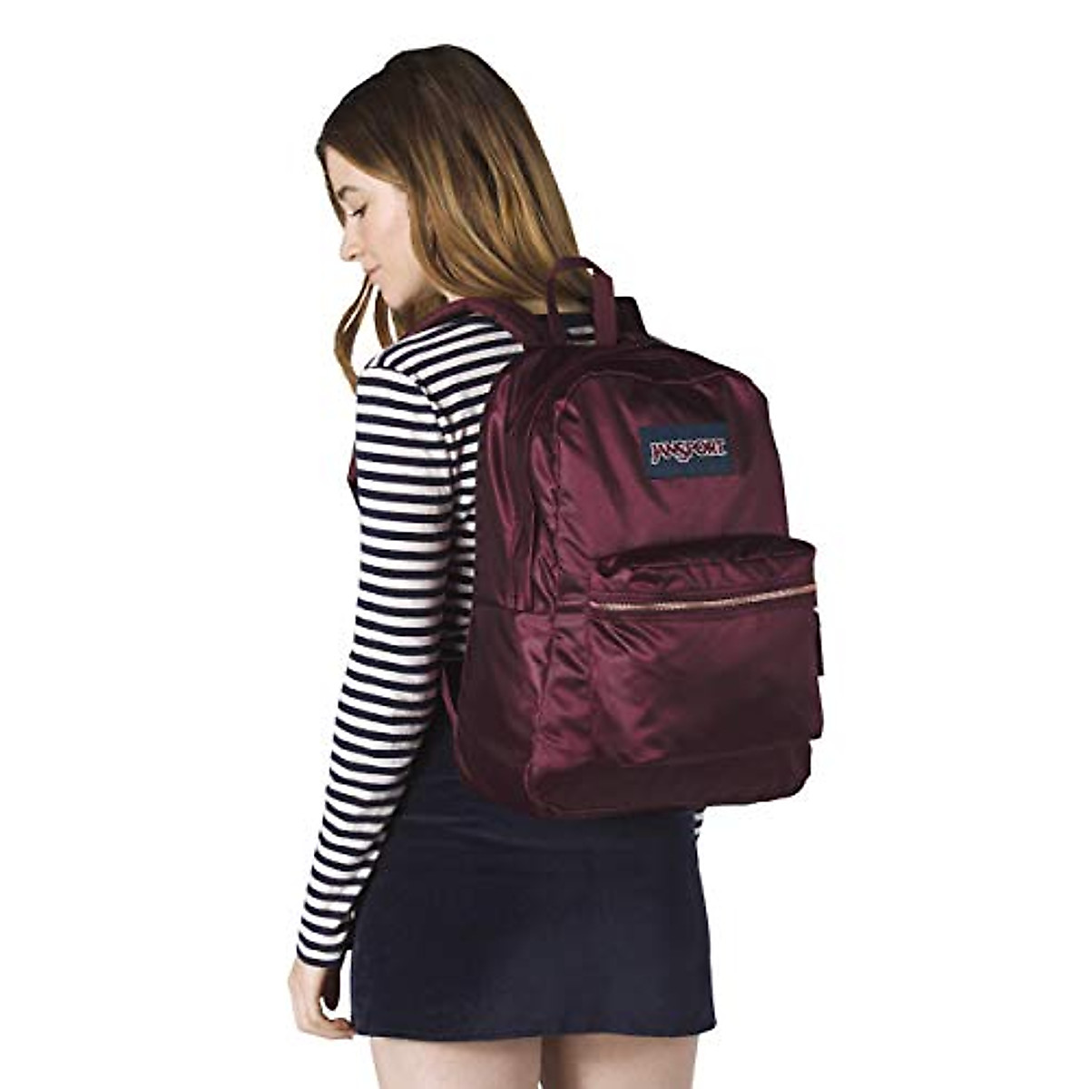 JanSport JS0A3C4W50C High Stakes Backpack, Russet Red/Rose Gold