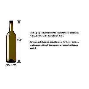 Kalamera 80 Bottle Freestanding Compressor Wine Cooler-Stainless Steel & Black/Single Zone Thermostat with Touch Control/Blue LED Lighting