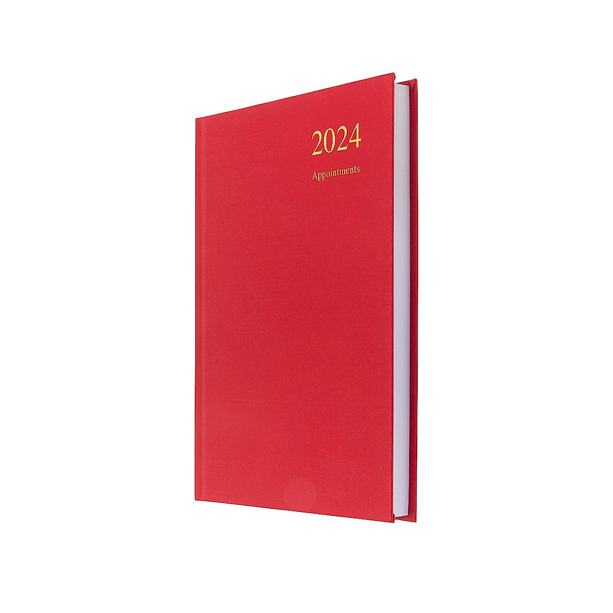 Collins Essential 2024 Daily Planner With Appointments - Recycled Paper - Daily Calendar 2024 Page A Day Diary & Appointment Book - Business, Academic and Personal 2024 Planner (A5 Size, Red)
