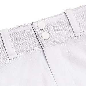 Franklin Sports Youth Baseball + Softball Pants - Knee High White Baseball Pants for Kids - Boys + Girls Knicker Style with Belt Loop - White - Extra Large