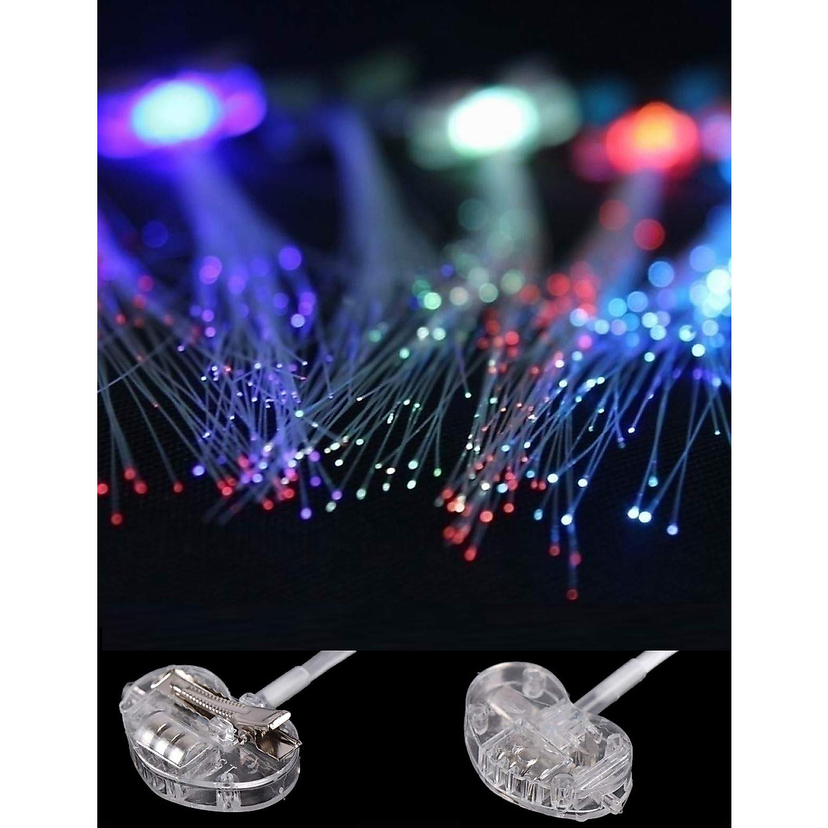 30 Pack LED Lights Hair Light-Up Fiber Optic LED Hair Barrettes Extensions Light Flashing Fiber Optic Hair Braid Barrettes Hair Clips for Party Favors Festival Party Bar Concert