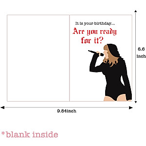 Sincerez Song-Inspired Birthday Card and Envelope Set - 'Are You Ready for It?' - Music Birthday Card for Friends, Sisters, Daughters, Nieces