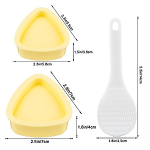 Onigiri Mold Triangle, 2 Pieces Rice Ball Mold Makers, Triangle Sushi Mold Making Kit for Home DIY Japanese Boxed Meal or Children Bento (Beige)