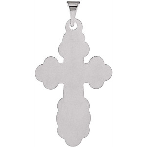 Solid 14k White Gold 19x13mm Orthodox Cross Crucifix Charm Pendant (19mm x 13mm)