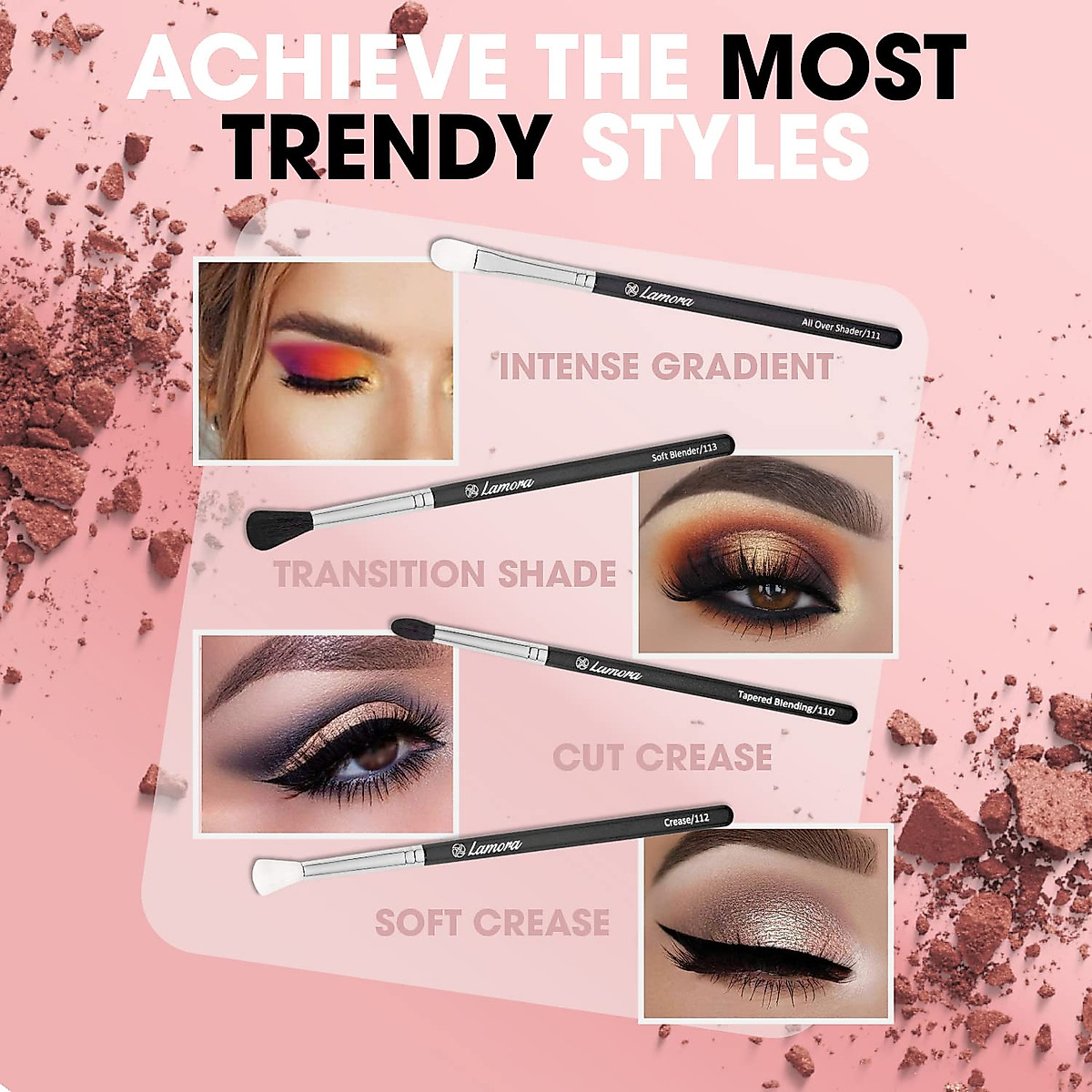 Eyeshadow Brush Set Blending Brushes - Eye Makeup Brushes Eyeshadow Kit - Smoky Eye Brush Set - For Shading or Blending of Eye Shadow Cream Powder Highlighter