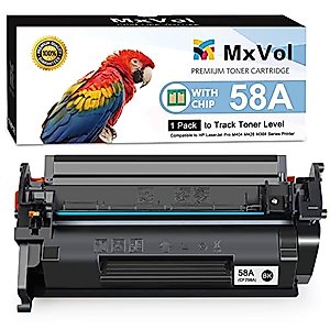 MxVol Compatible 58A Toner Cartridge【Shows Ink Level】 Replacement for HP 58A CF258A 58X CF258X use for HP Laserjet Pro M404n M404dn M404dw MFP M428fdw M428fdn M428dw M404 M428 Printer (Black 1-Pack)