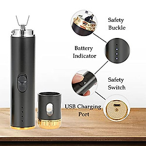 Electric Portable Herb Grinder, USB Rechargeable Spice Multipurpose Crusher for Fluffy Product and The kitchen Grinding (black)