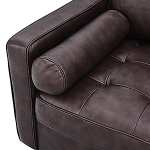 Modway Valour 88" Modern Style Leather and Dense Foam Sofa in Brown Finish