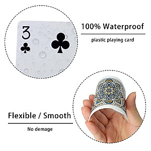 Neasyth Waterproof Plastic Playing Cards,Decks of Cards 2 Pack, for Magic Props, Pool Beach Water Card Games (Size:3.43inch*2.24inch)