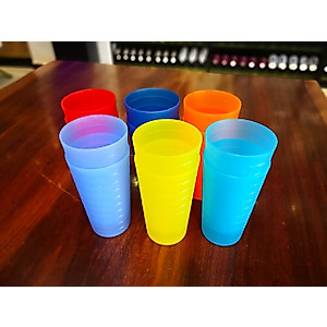YUYUHUA 22-ounce Plastic Tumblers Unbreakable BPA Free Dishwasher Safe Set of 12 in Multicolors Reusable Drinking Cups