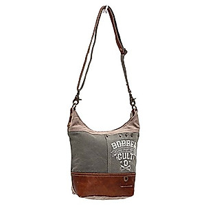Myra Bag Bobber Upcycled Canvas Shoulder Bag S-0949, Tan, Khaki, Brown, One_Size
