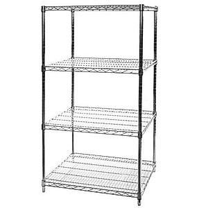 Shelving Inc. 24" d x 30" w x 54" h Chrome Wire Shelving with 4 Tier Shelves, Weight Capacity 800lbs Per Shelf