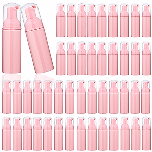 50 pcs 2oz/60ml Foam Pump Bottle Lash Shampoo Bottles Travel Foam Pump Bottle Empty Pink Plastic Refillable Mini Soap Dispenser for Hand Sanitizer Liquid (Pink)