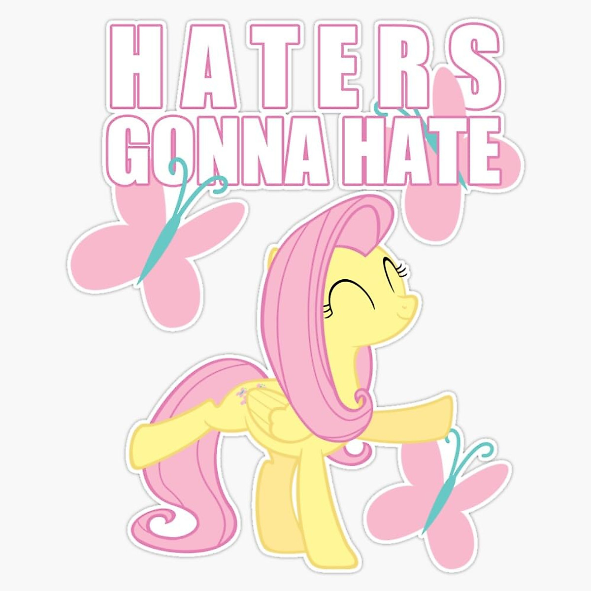 Fluttershy and Butterflies Bumper Sticker Vinyl Decal 5"