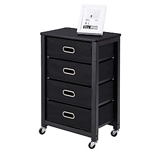 Giantex Rolling File Cabinet Heavy Duty Mobile Storage Filing Cabinet w/ 4 Drawers Black