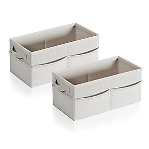 Kanrichu 2P Small Baskets for Organizing, Small Fabirc Storage Baskets with Handles, Fabric Storage Bins for Home Nursery Gift Decorative,Small Cube basket for Snacks,Toilet Paper,shelf