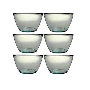 French Home Recycled Glass Vintage Soup Bowl, Set of 6