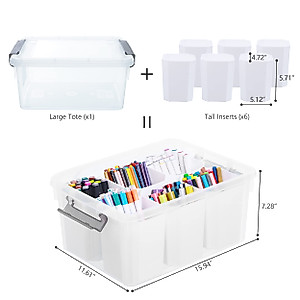 Citylife 17 QT Plastic Storage Bins Clear Storage Box with Lids Multipurpose Stackable Storage Containers for Organizing Tool, Craft, Lego, Crayon