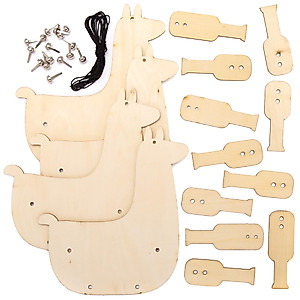 Baker Ross AT507 Lovely Llama Wooden Puppet Kits - Pack of 4, Story Telling, Woodcraft Painting for Kids, Great for Art Parties, Schools and Festive Crafting Activities