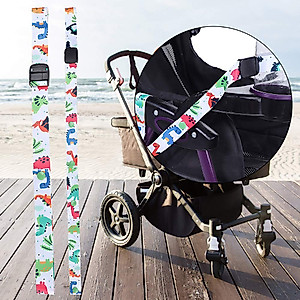 Cup Strap, 2.5cm Width Baby Feeding Bottle Cup Adjustable Strap Holder Stroller Toy Sippy Leash Tether Adjustable Bottle Cup Strap Toddler Drink Baby Bottles Holders(Dinosaur)