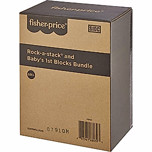 Fisher-Price Laugh & Learn Baby Walker and Musical Learning Toy with Smart Stages Educational Content & Baby Toy Gift Set with Rock-a-Stack Ring Stacking Toy and Baby’s First Blocks Set